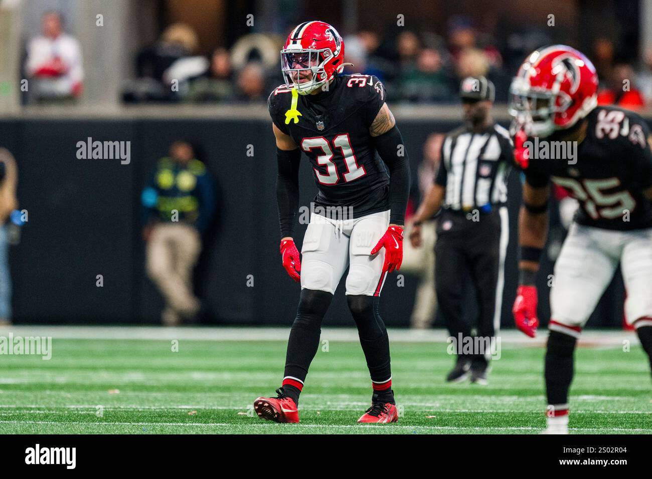 Atlanta Falcons safety Justin Simmons (31) lines up during the second ...