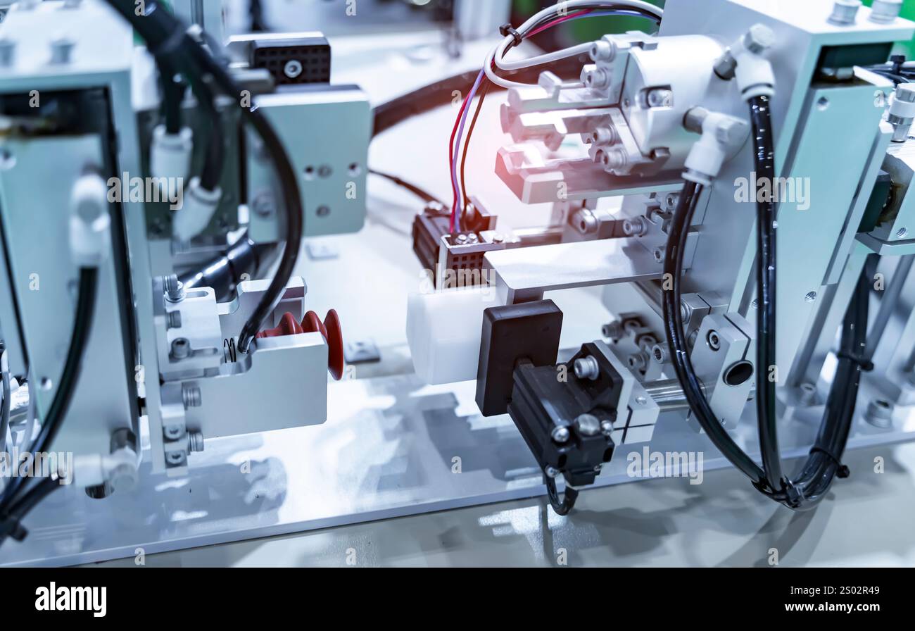 automatic pneumatic piston sucker unit on industrial machine,automation ...