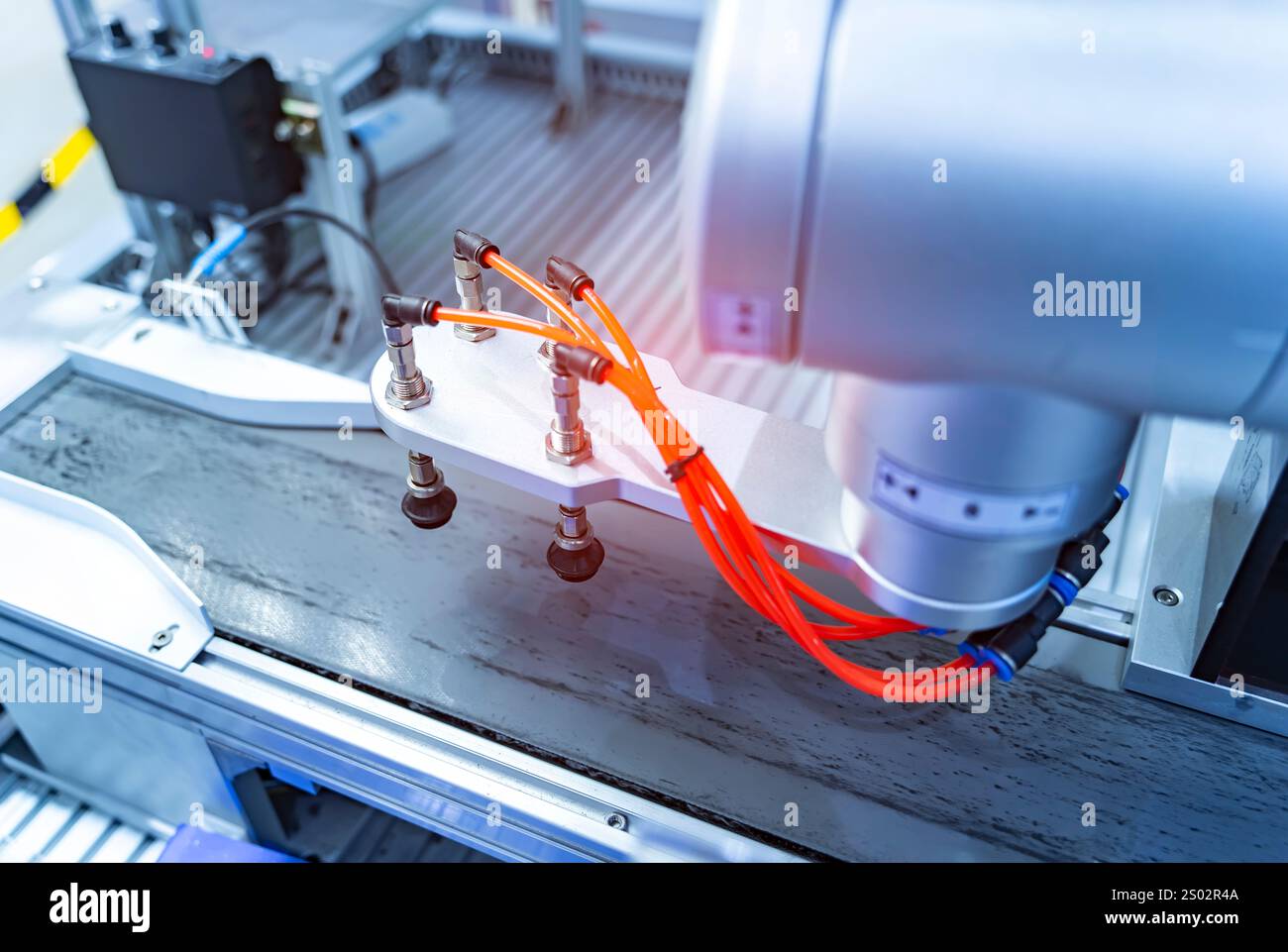 robotic pneumatic piston sucker unit on industrial machine,automation ...