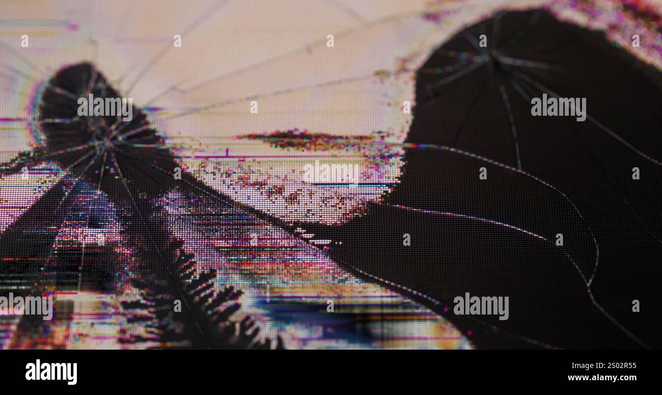 Display scratch. Monitor problem. Broken glass texture overlay with ...