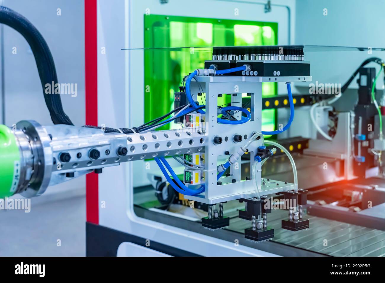 automatic pneumatic piston sucker unit on industrial machine,automation ...