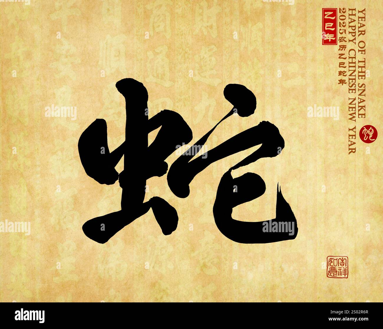 Chinese characters translation: "snake".rightside word and seal mean ...