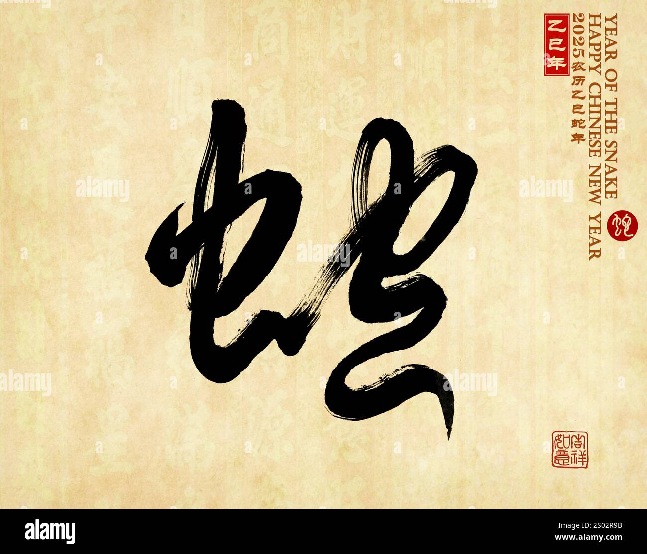 Chinese characters translation: "snake".rightside word and seal mean ...