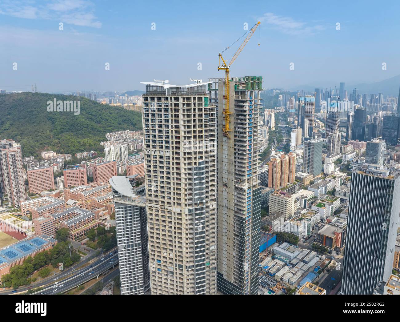 Construction of high-rise buildings in City, industrial construction ...