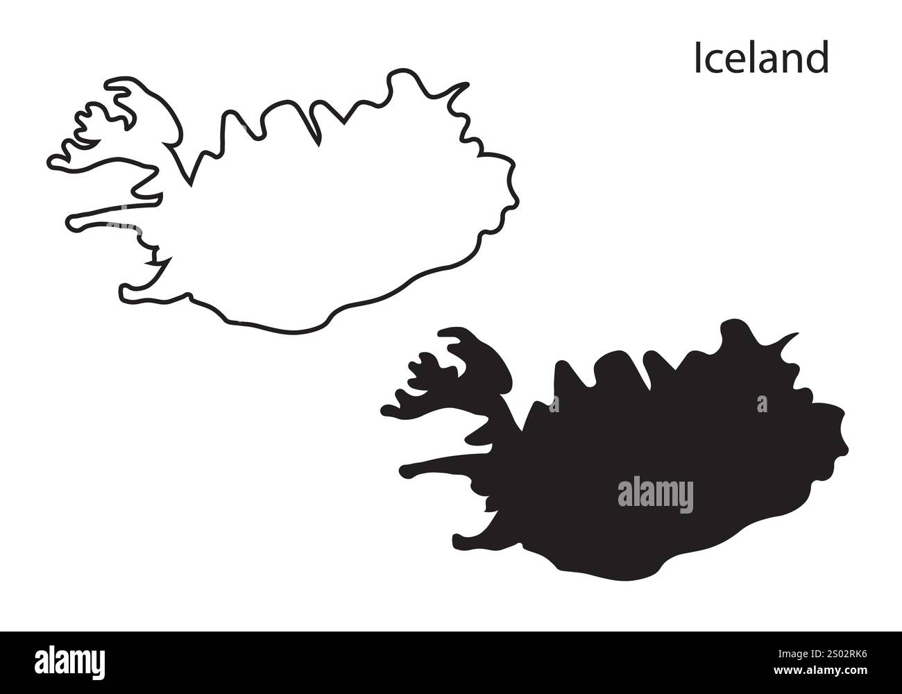 Iceland map vector illustration, Iceland map silhouette, Iceland ...
