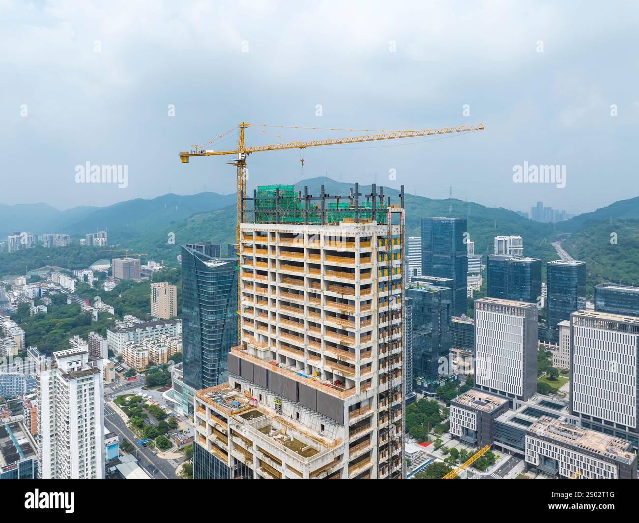 Construction of high-rise buildings in City, industrial construction ...