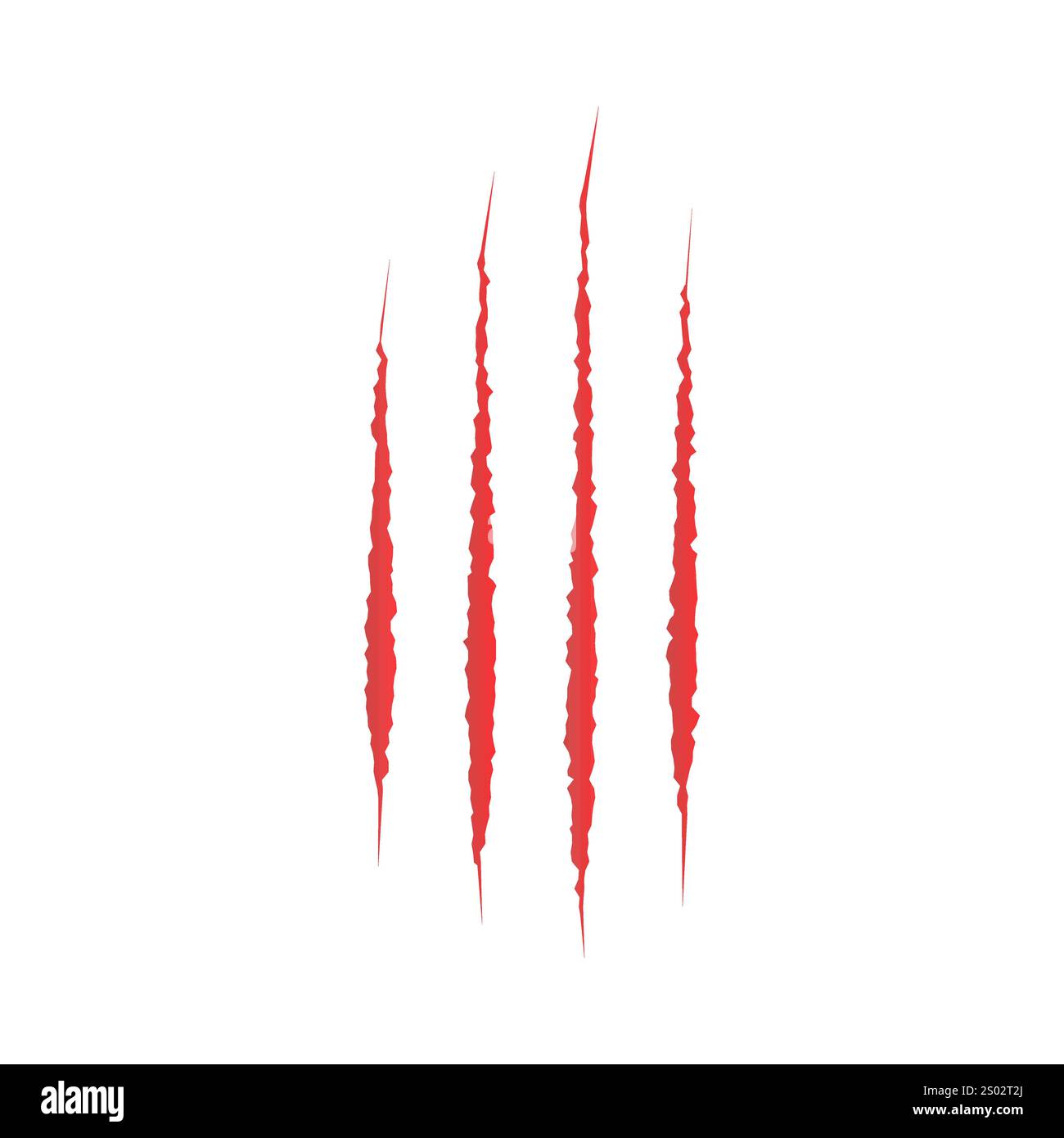 Cat scratch. Red Silhouette of animal claw paw marks isolated on white ...