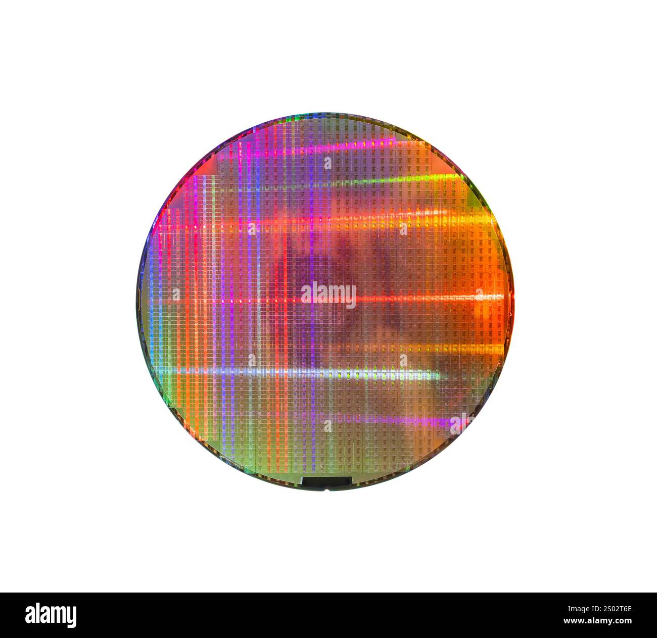 colorful Semiconductor wafer disk made of silicon isolated on white ...