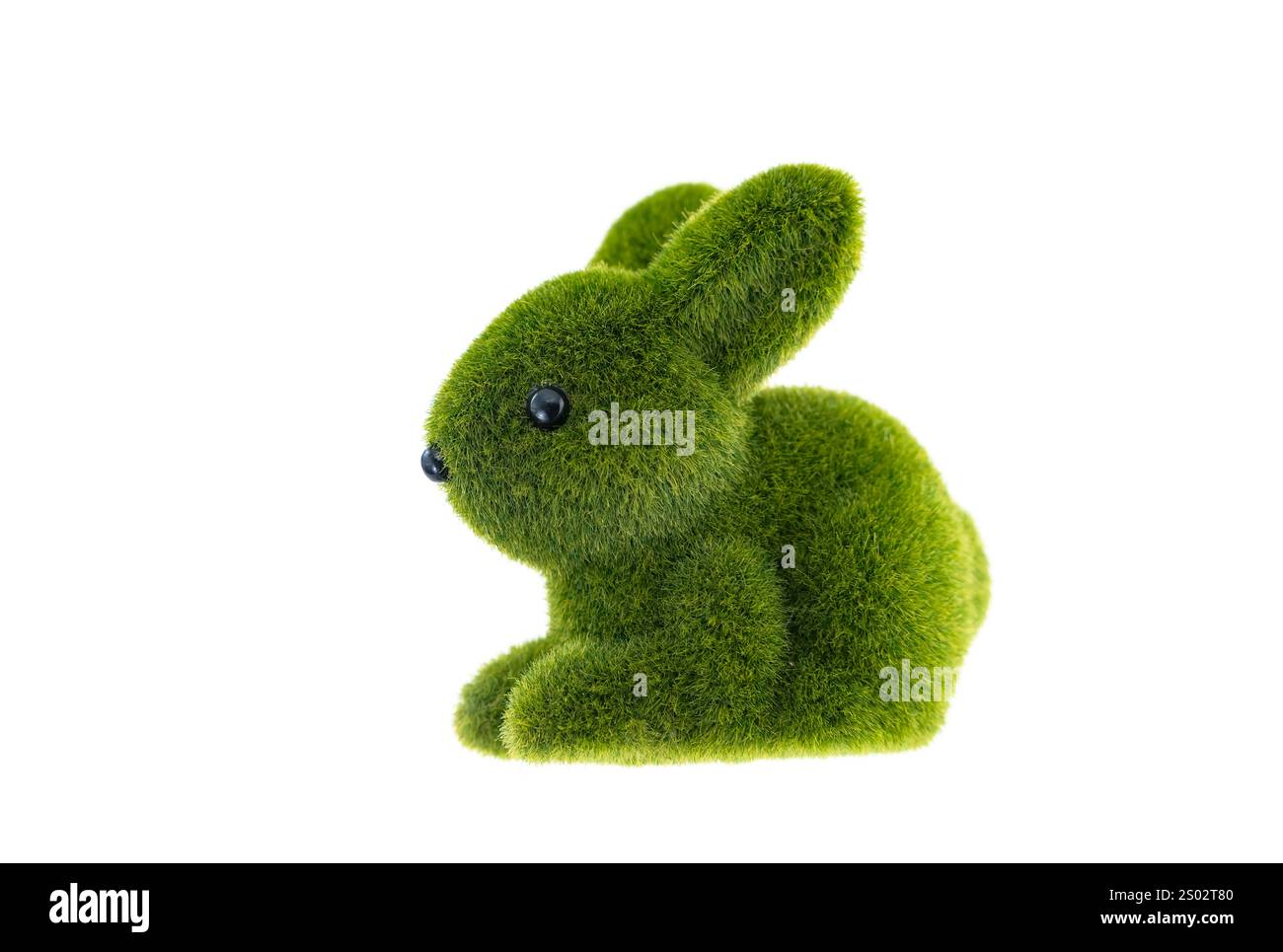 Green easter bunny rabbit statuette isolated on wite background Stock ...