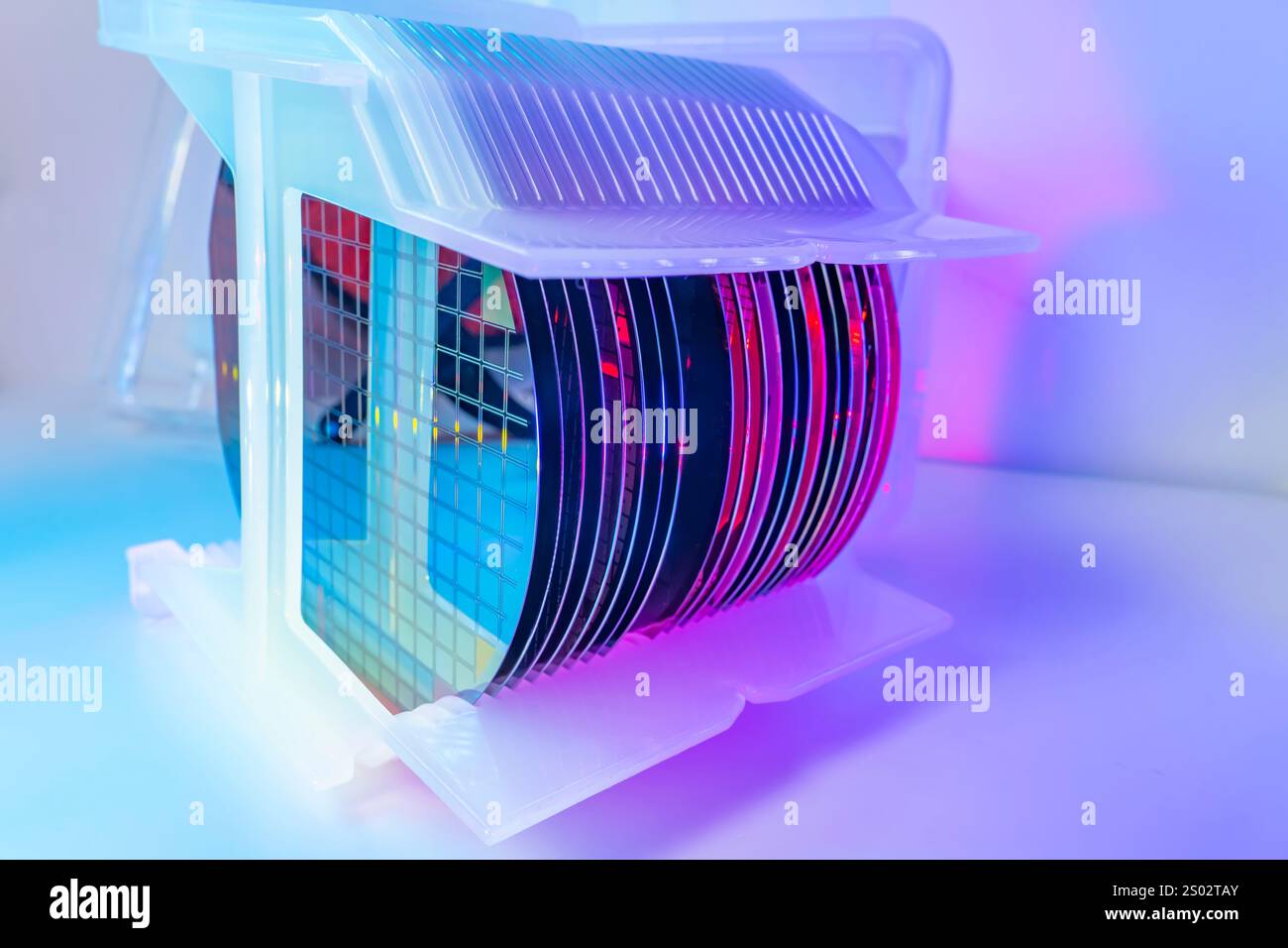 patterned silicon wafers in a universal pod. Electronic circuit designs ...