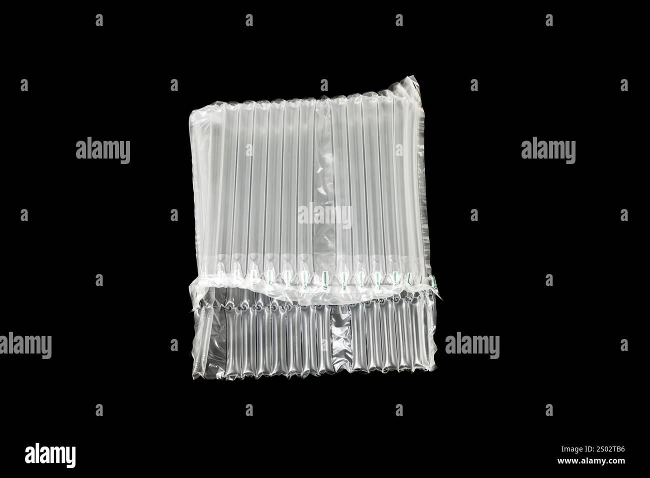 plastic translucent air packaging, protection of goods on black ...