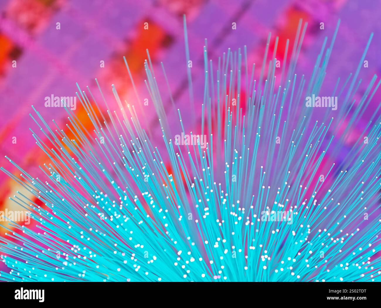 optical fibres dinamic flying from deep on technology background Stock ...