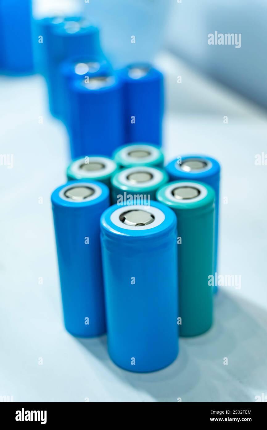 Lithium ion industrial cylinder high current batteries Stock Photo - Alamy