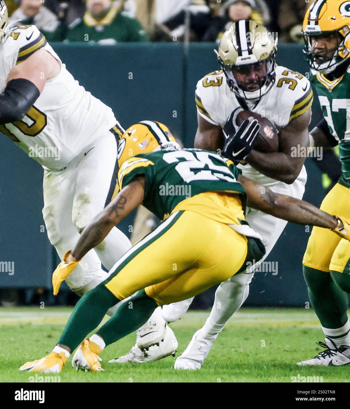 Green Bay, United States. 23rd Dec, 2024. New Orleans Saints running ...