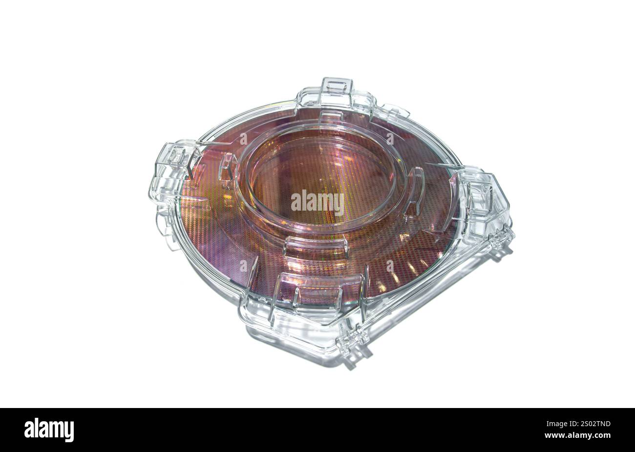 Silicon Wafer Under Cleanroom Fabrication in plastic holder box ...