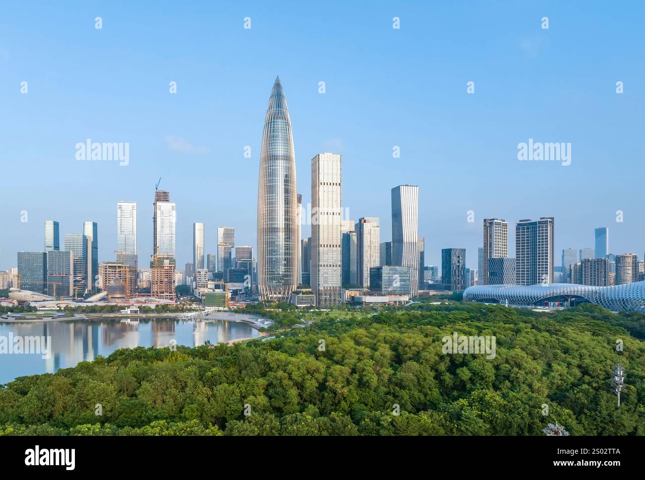Park in city of Shenzhen China,beautiful mix of green trees combined ...