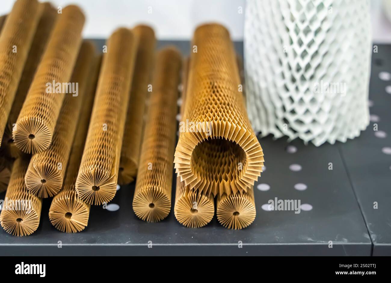 Roll of cylinder brown environmental friendly paper wrap Stock Photo ...