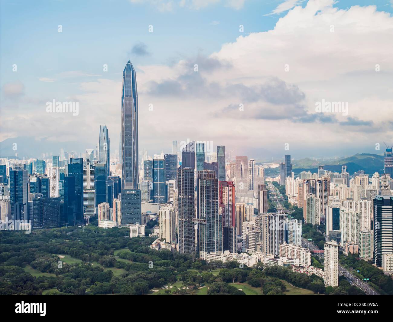Aerial view of Skyline in Shenzhen city in China Stock Photo - Alamy