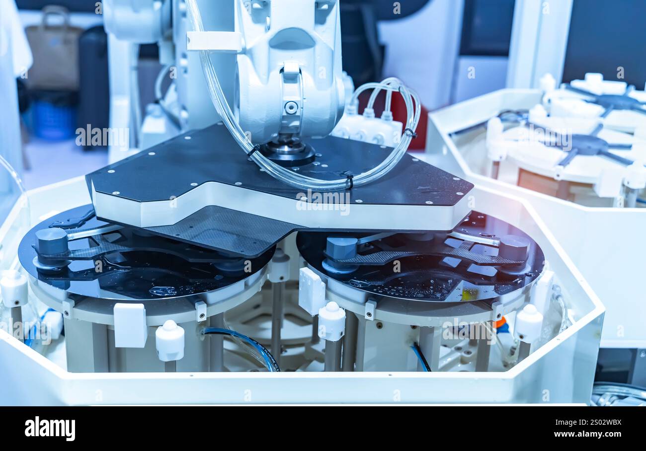 artificial intelligence machine at industrial manufacture factory of Silicon Wafers and ...