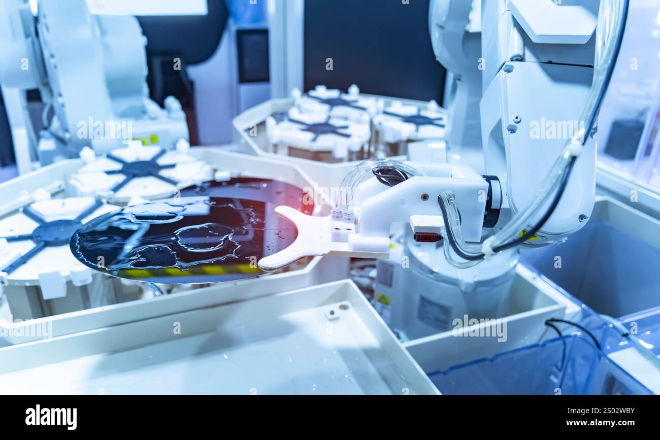 artificial intelligence machine at industrial manufacture factory of Silicon Wafers and ...