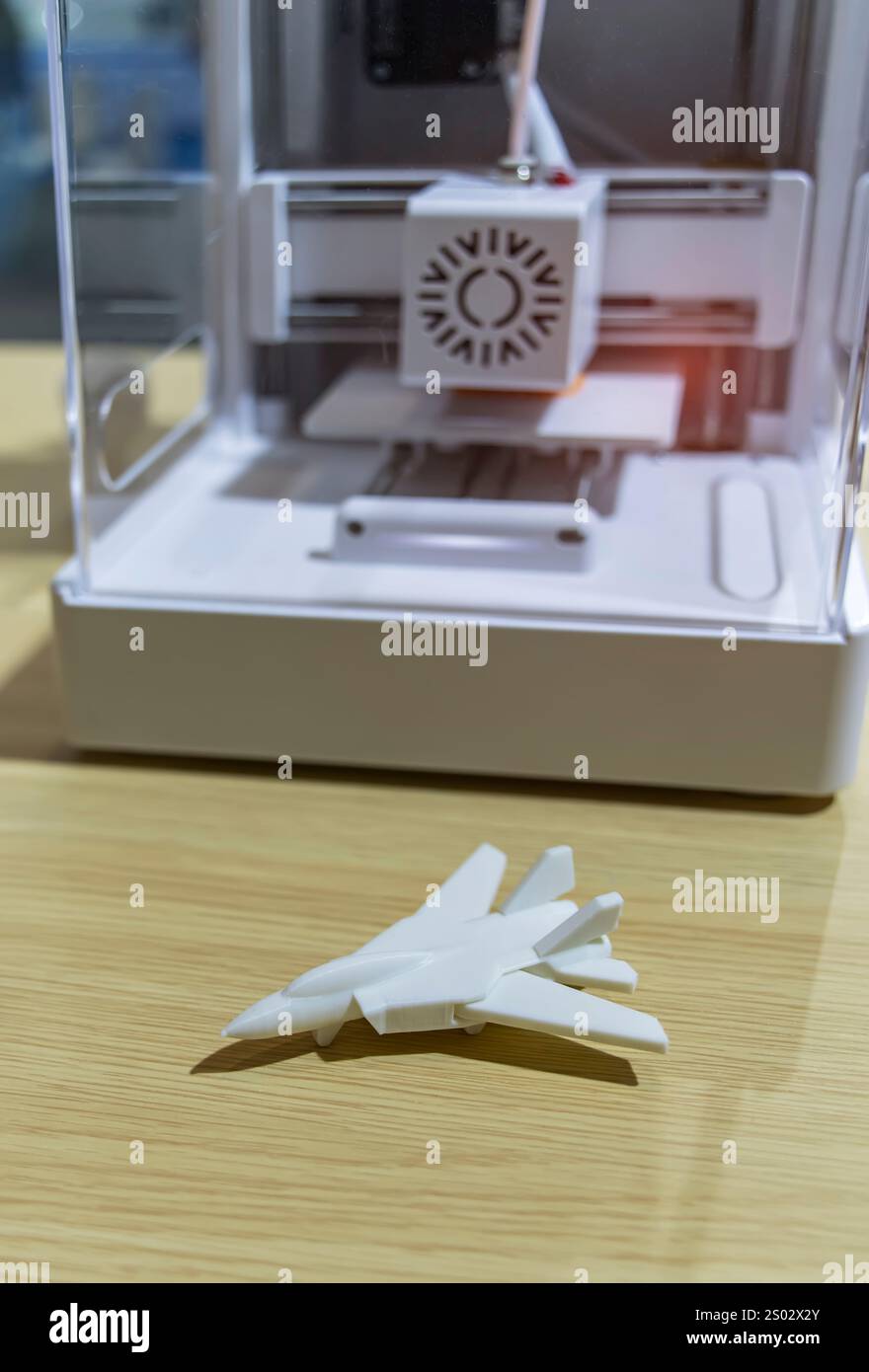 Model grey miniature fighter jet created on a 3d printer Stock Photo ...