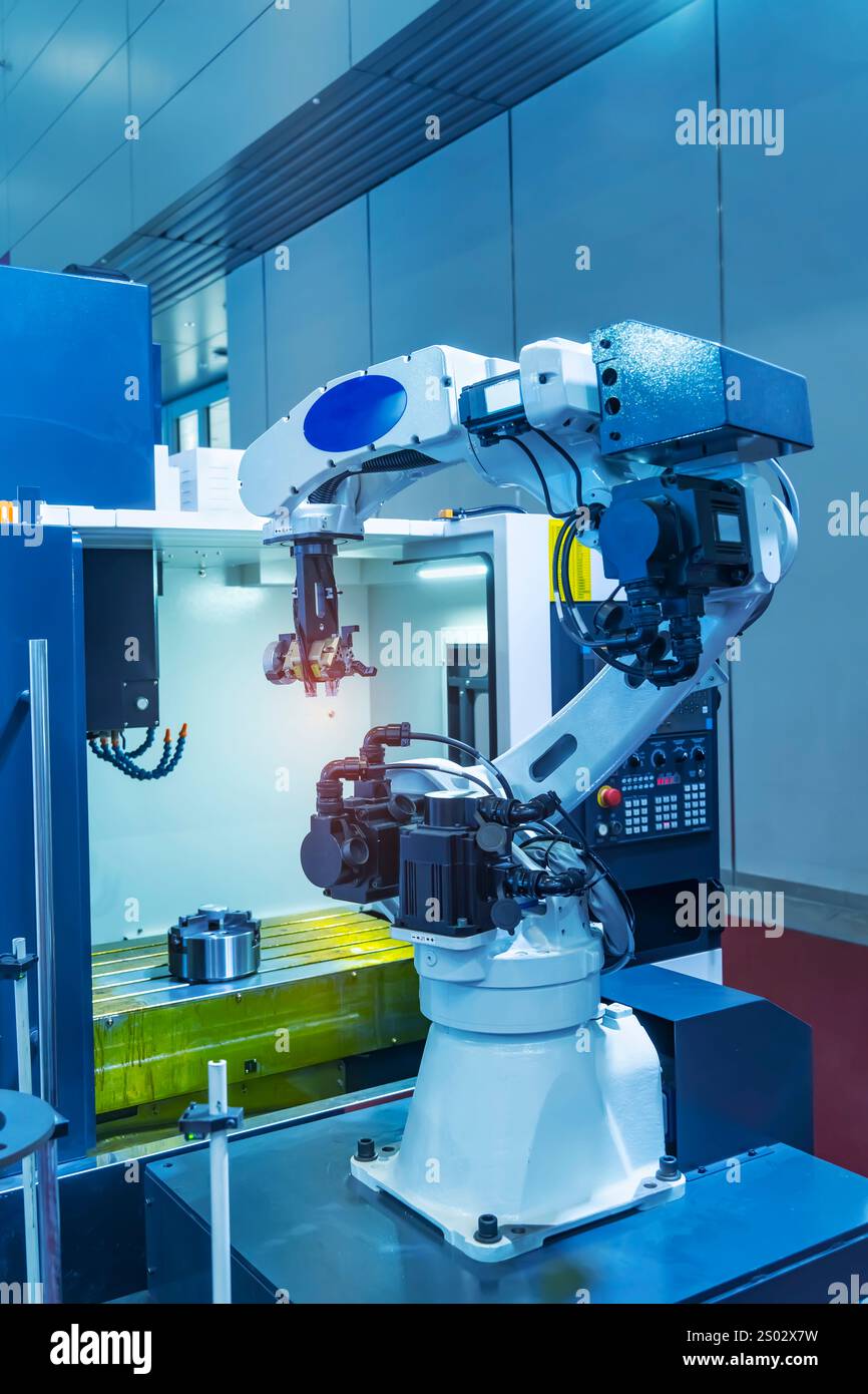 robot gripping and smart robot working on smart factory,industry 4.0 ...