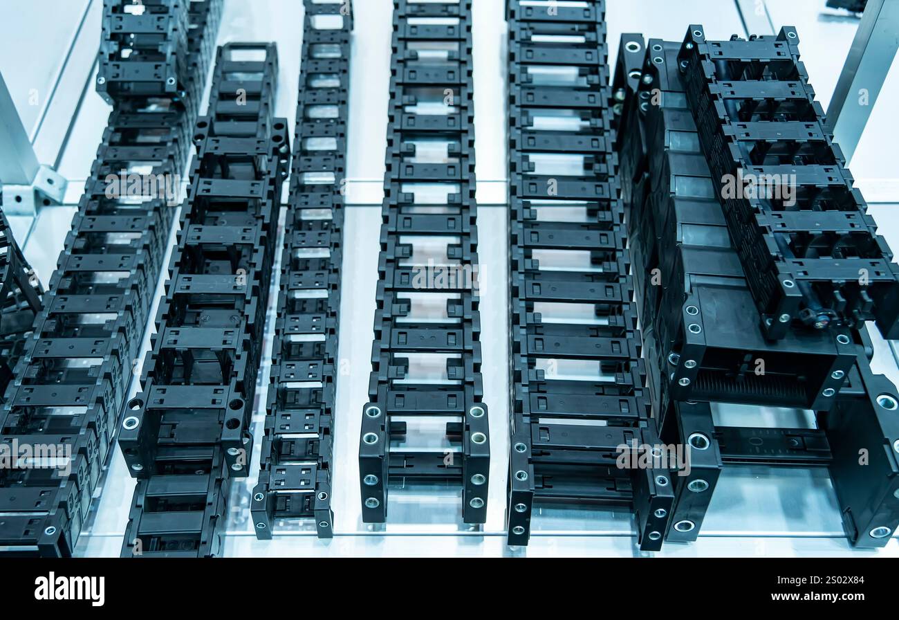 plastic cable chain used for CNC machine Stock Photo - Alamy