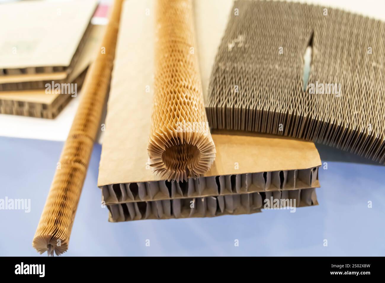 Roll of brown corrugated cardboard Stock Photo - Alamy