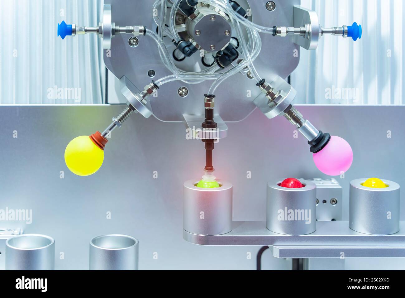 Robotic Arm use with vacuum system for holding colorful table tennis ...