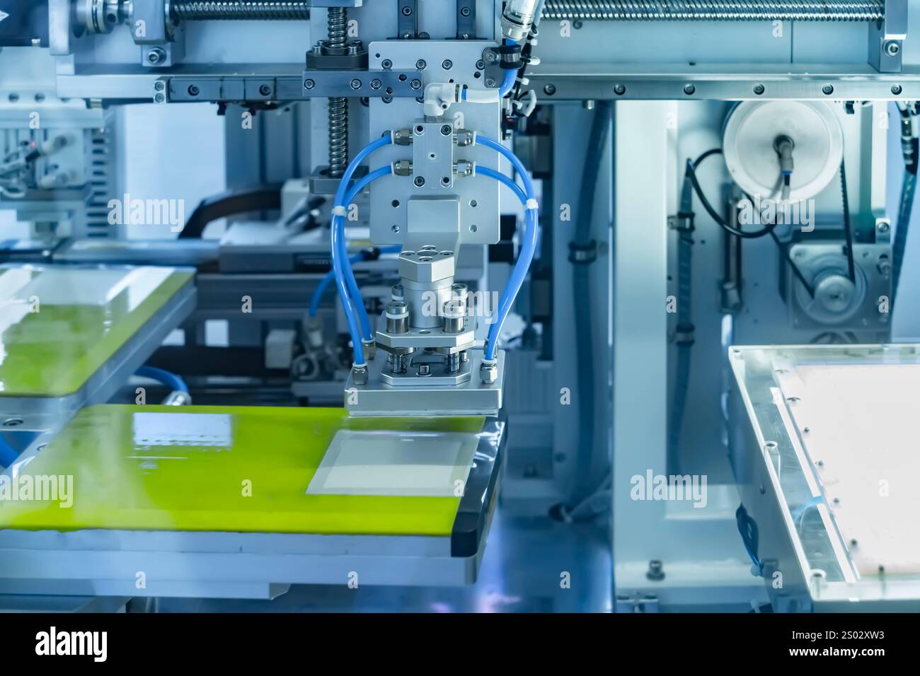 automatic pneumatic piston unit on industrial machine,automation ...