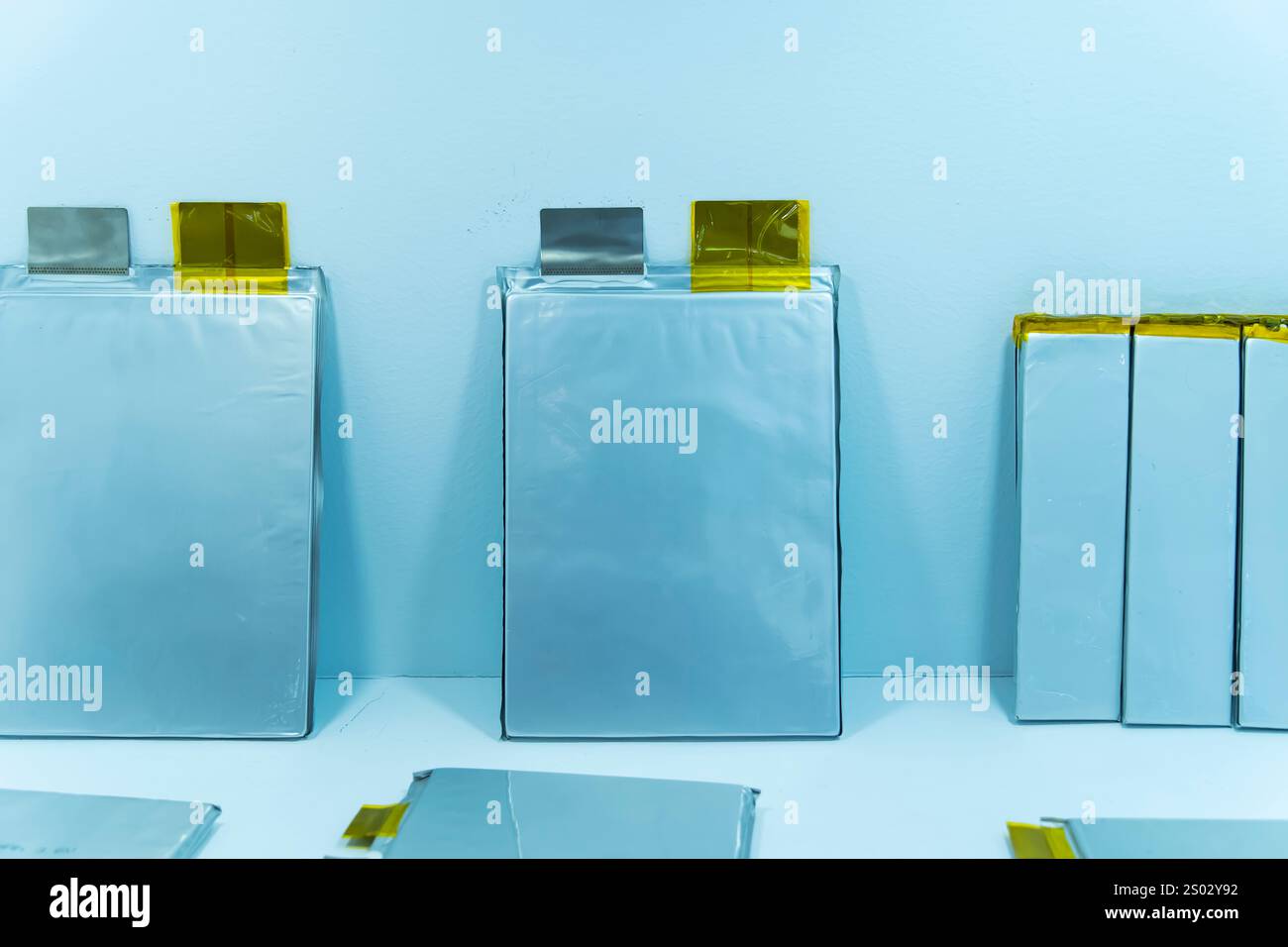 Lithium ion industrial high current pouch cell batteries Stock Photo ...