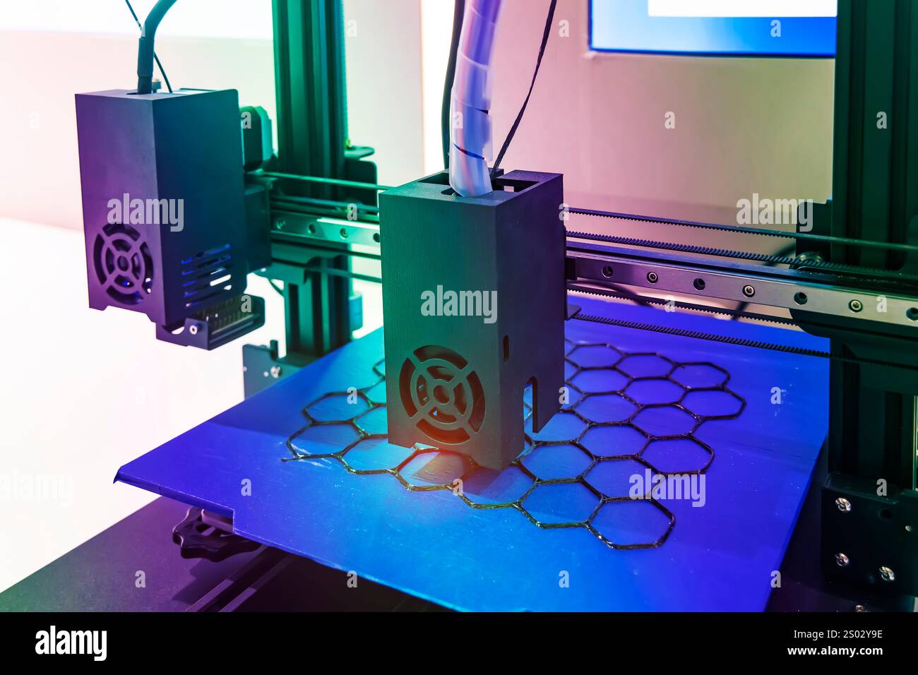 3D printer or additive manufacturing and robotic automation technology ...