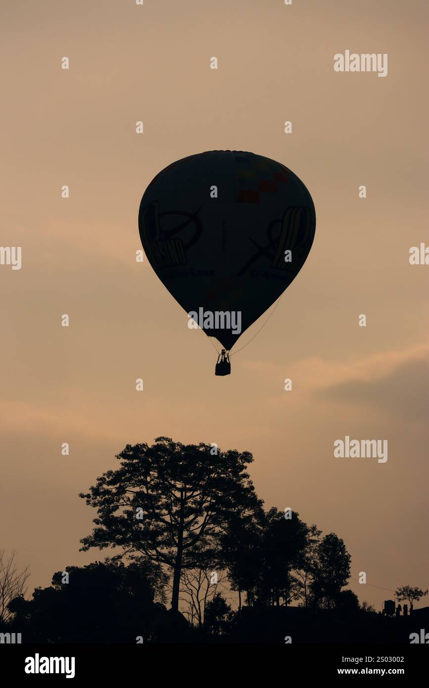 Kathmandu, Kathmandu, Nepal. 24th Dec, 2024. A hot-air-balloon takes ...