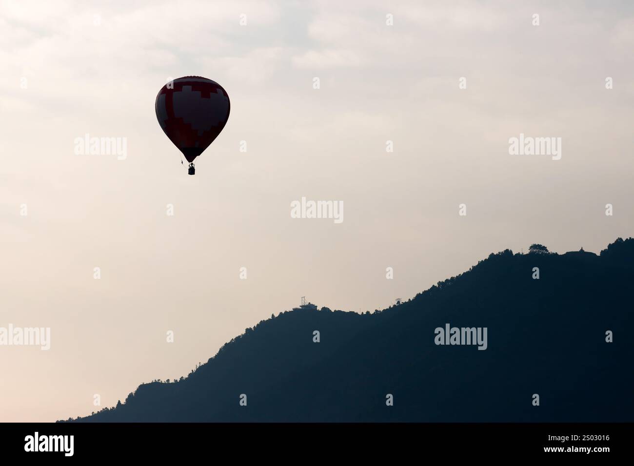 Kathmandu, Kathmandu, Nepal. 24th Dec, 2024. A hot-air-balloon takes ...