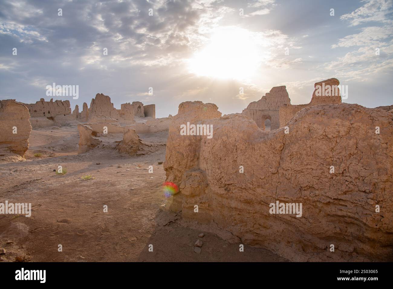 Ancient temple in Jiaohe Ruins Architecture Heritage in Turpan In ...