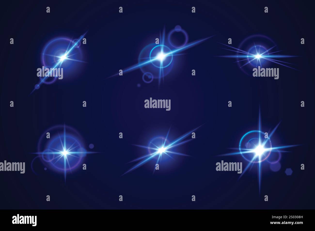 Glint glare collection with bright neon luminous effects - shining ...