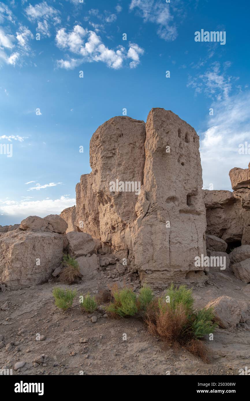 Remains of the residential house with destroyed and cracked walls in ...