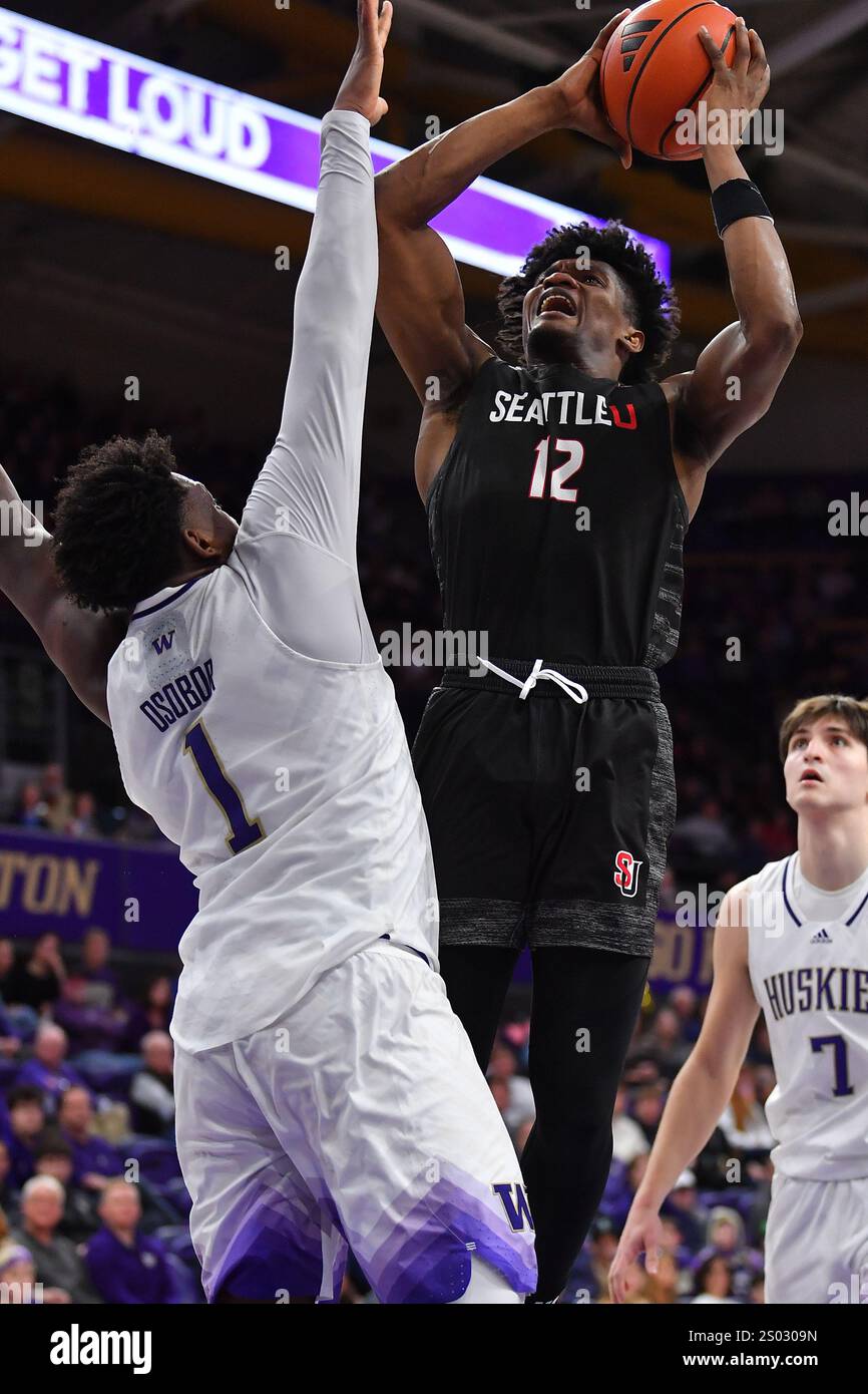Seattle, Washington, USA. 23rd Dec, 2024. Seattle Redhawks forward ...
