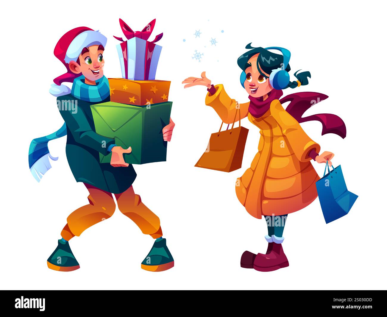 Girl falling in snow Stock Vector Images - Alamy