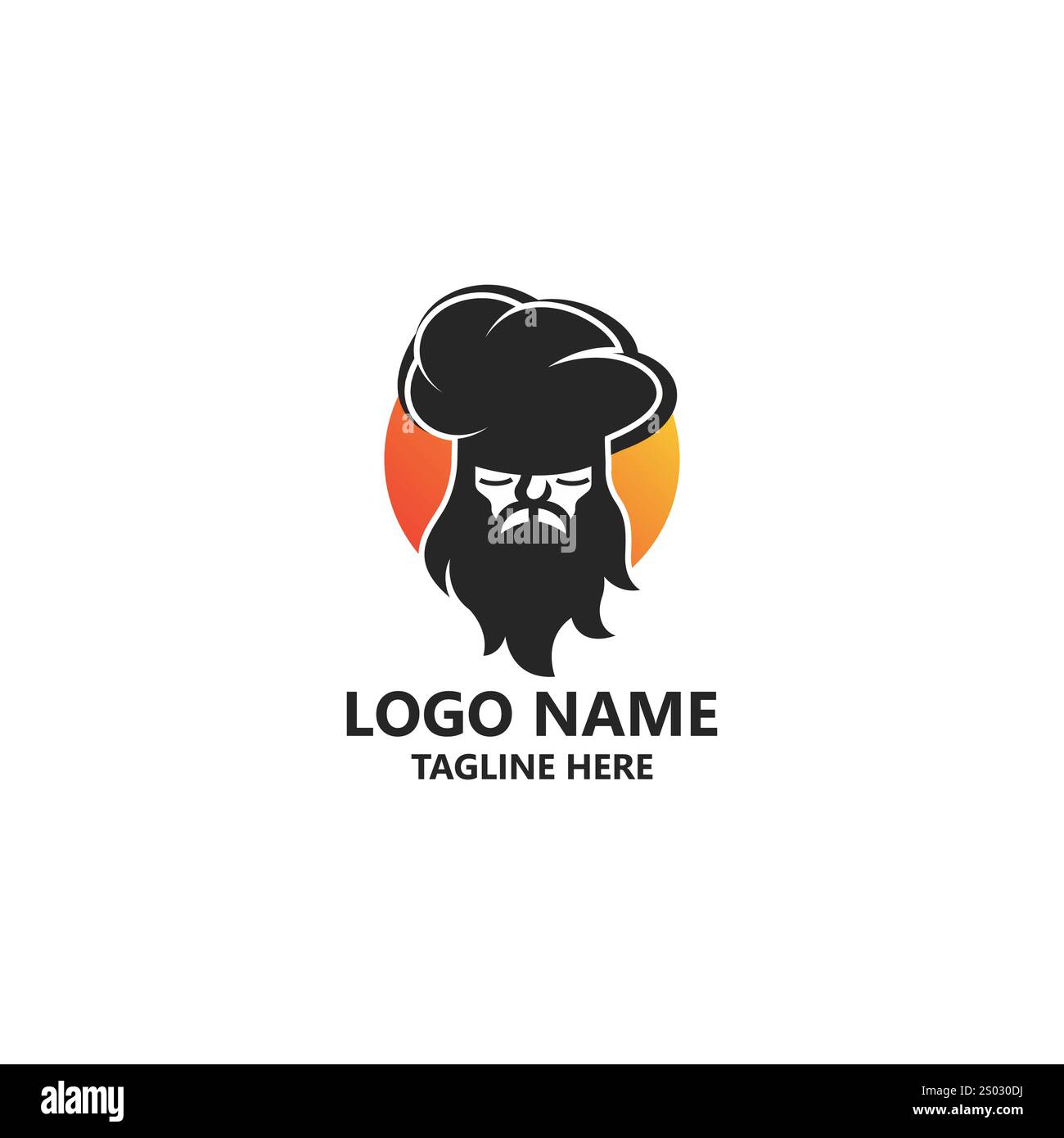 Bearded man chef kitchen Stock Vector Images - Alamy