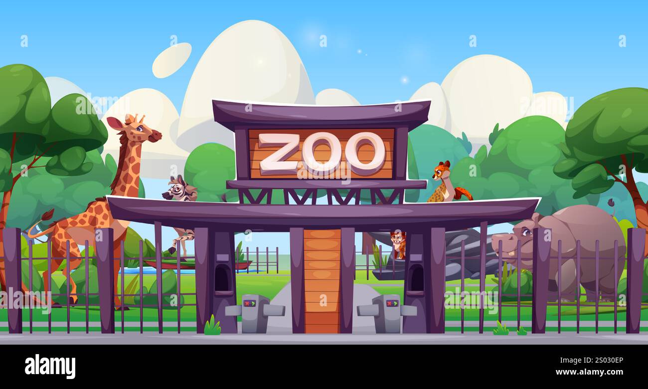 Leopard at the fence Stock Vector Images - Alamy