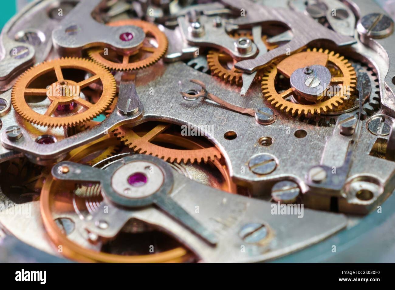 Intricate details of a wristwatch mechanism revealed in stunning macro ...