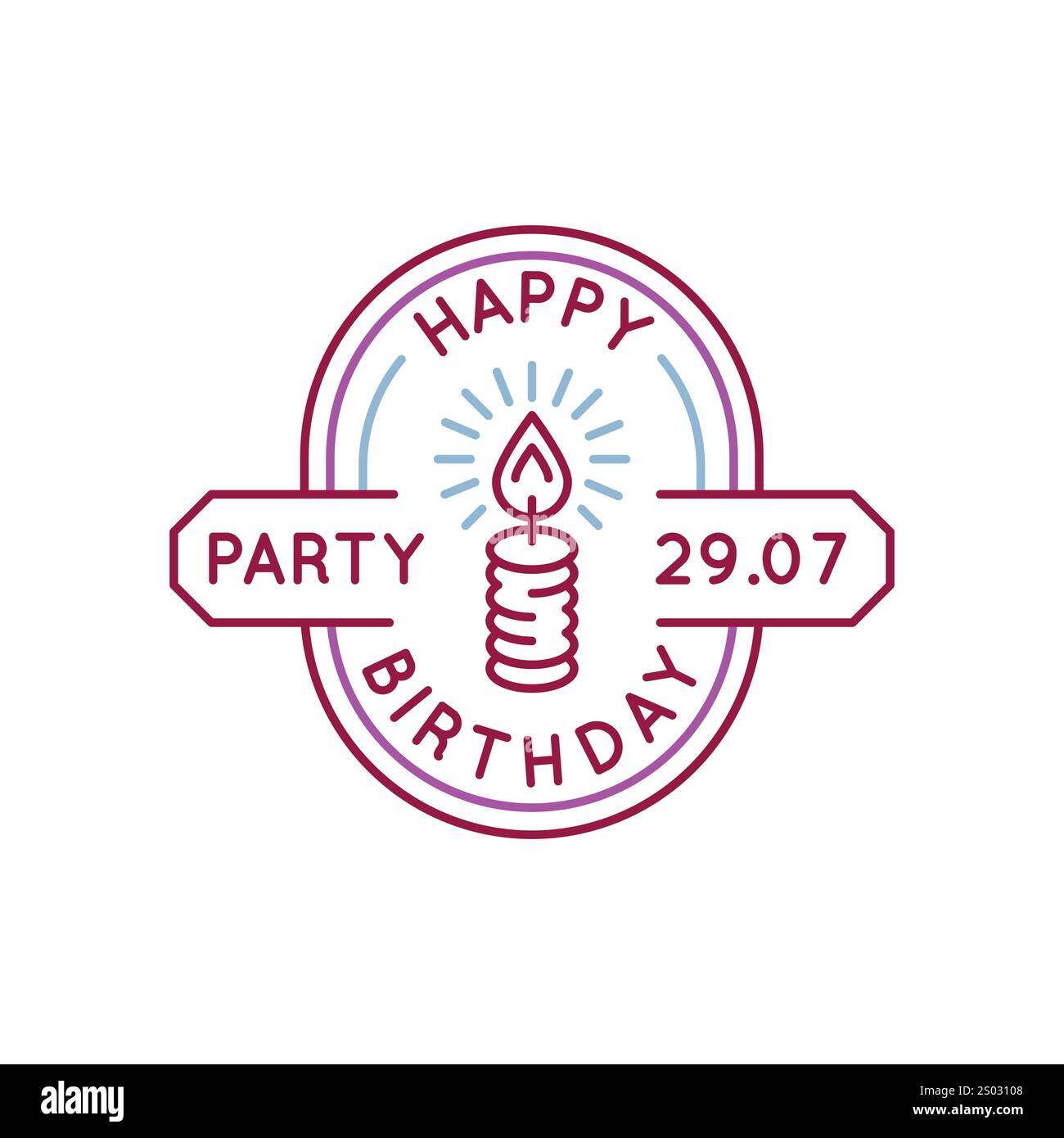 Simple Logo with Happy Birthday Party Icon Stock Vector Image & Art - Alamy