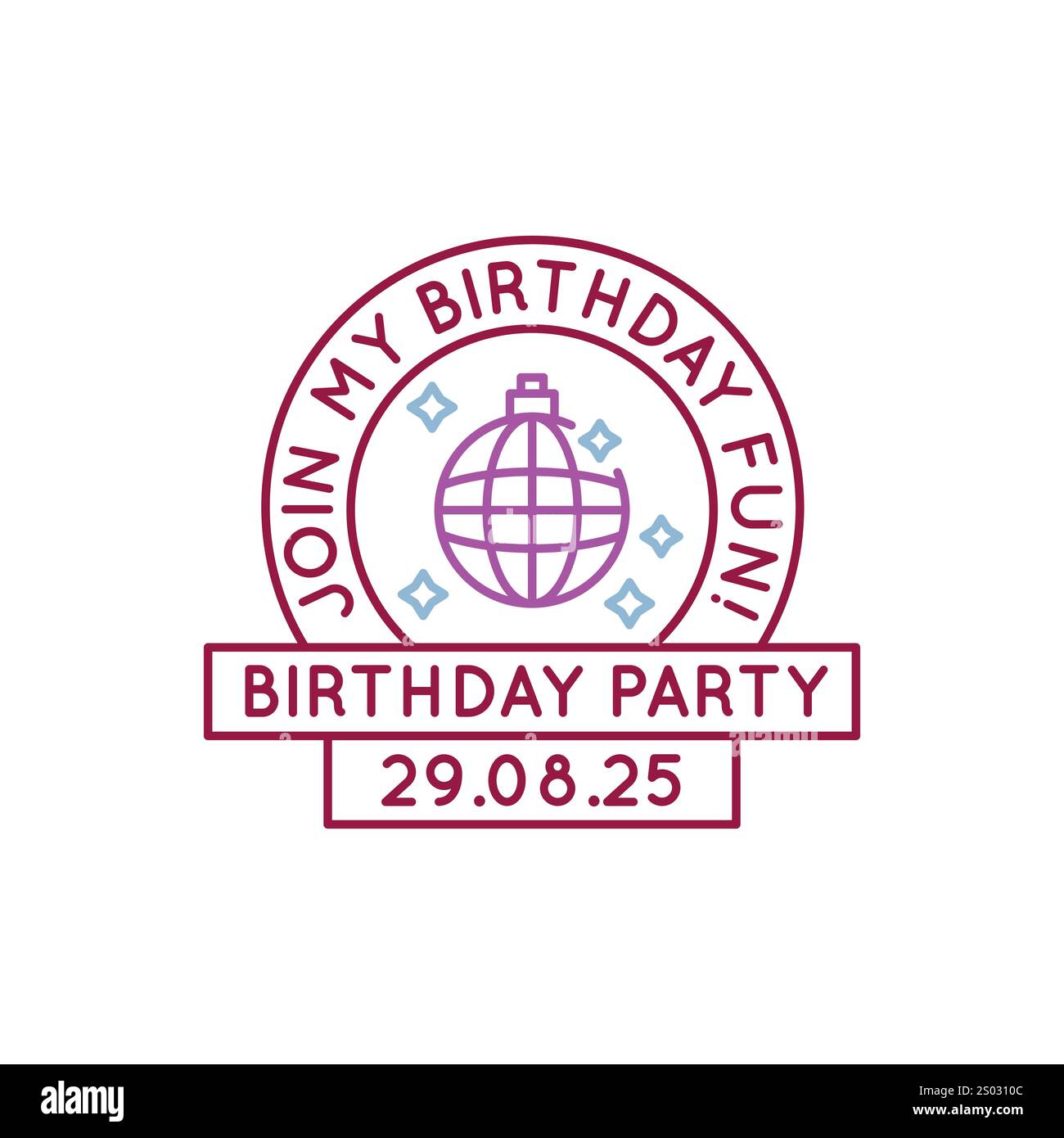 Simple Logo with Happy Birthday Party Icon Stock Vector Image & Art - Alamy