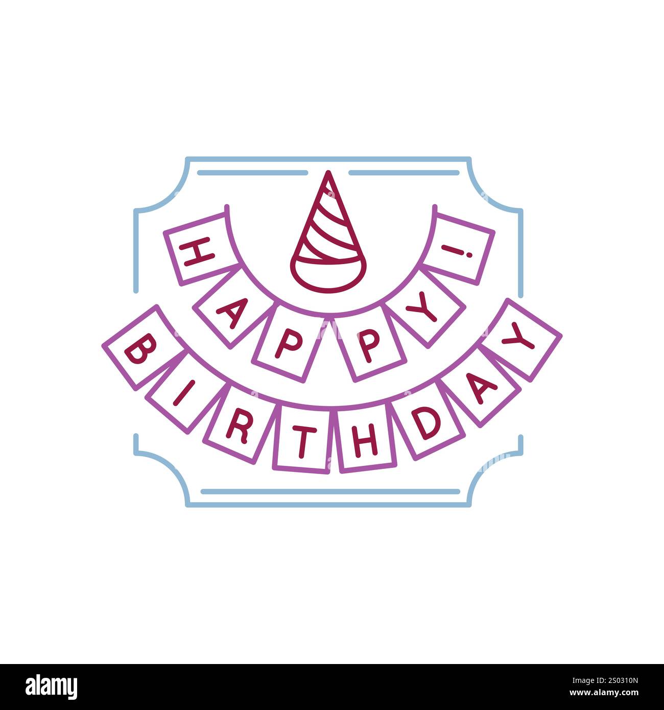 Simple Logo with Happy Birthday Icon Stock Vector Image & Art - Alamy