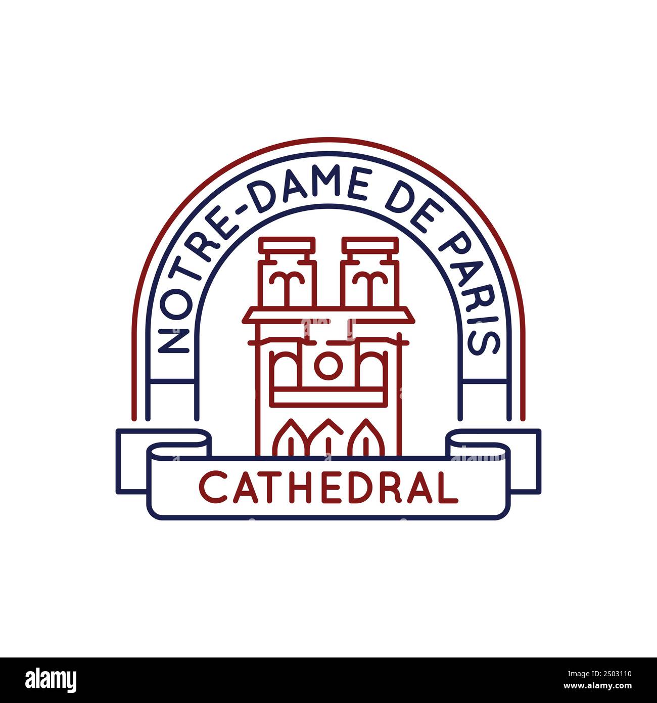 Simple Logo with Notre-Dame Cathedral icon Stock Vector Image & Art - Alamy