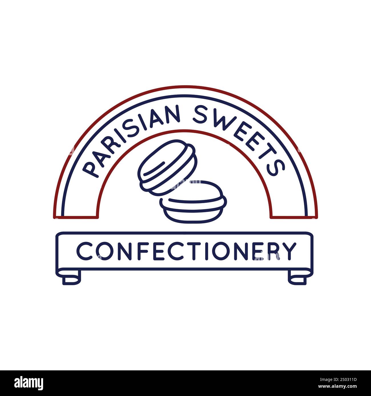 Simple Logo with Parisian Sweets Icon Stock Vector Image & Art - Alamy