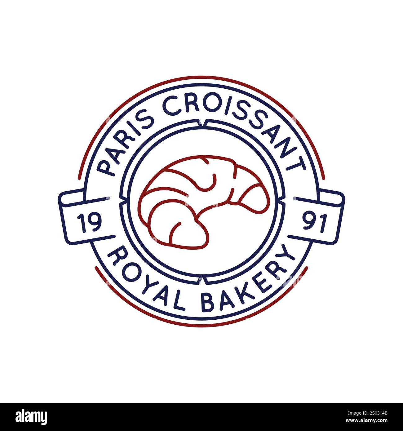 Simple Logo with Paris Croissant icon Stock Vector Image & Art - Alamy