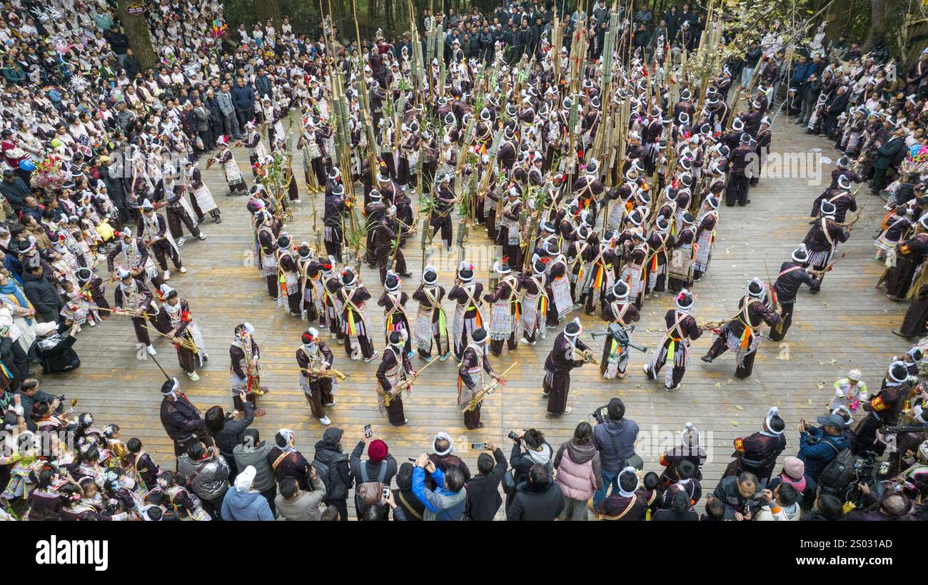 People of Miao ethnic group celebrate the Lusheng Festival in Congjiang ...