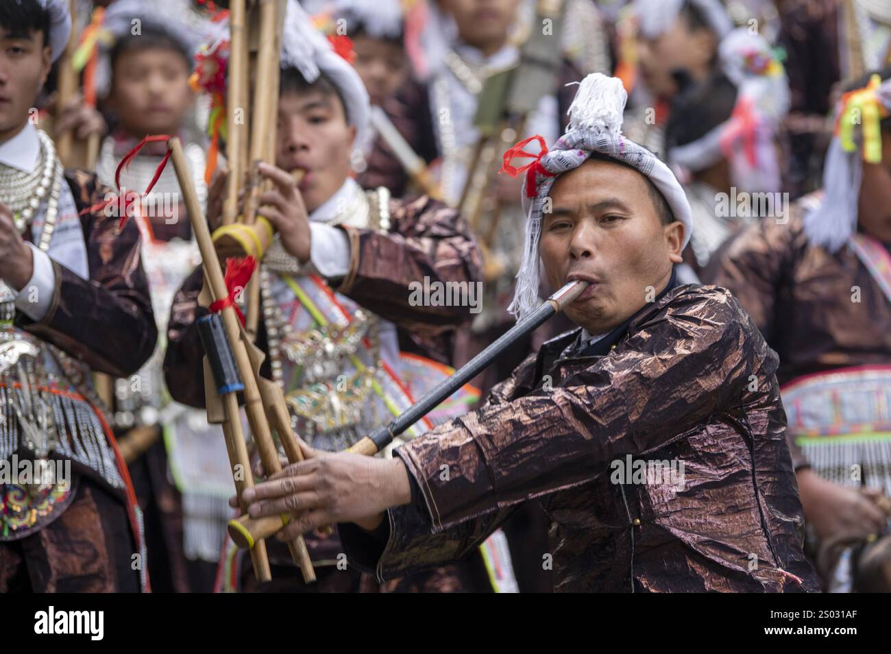 People of Miao ethnic group celebrate the Lusheng Festival in Congjiang ...